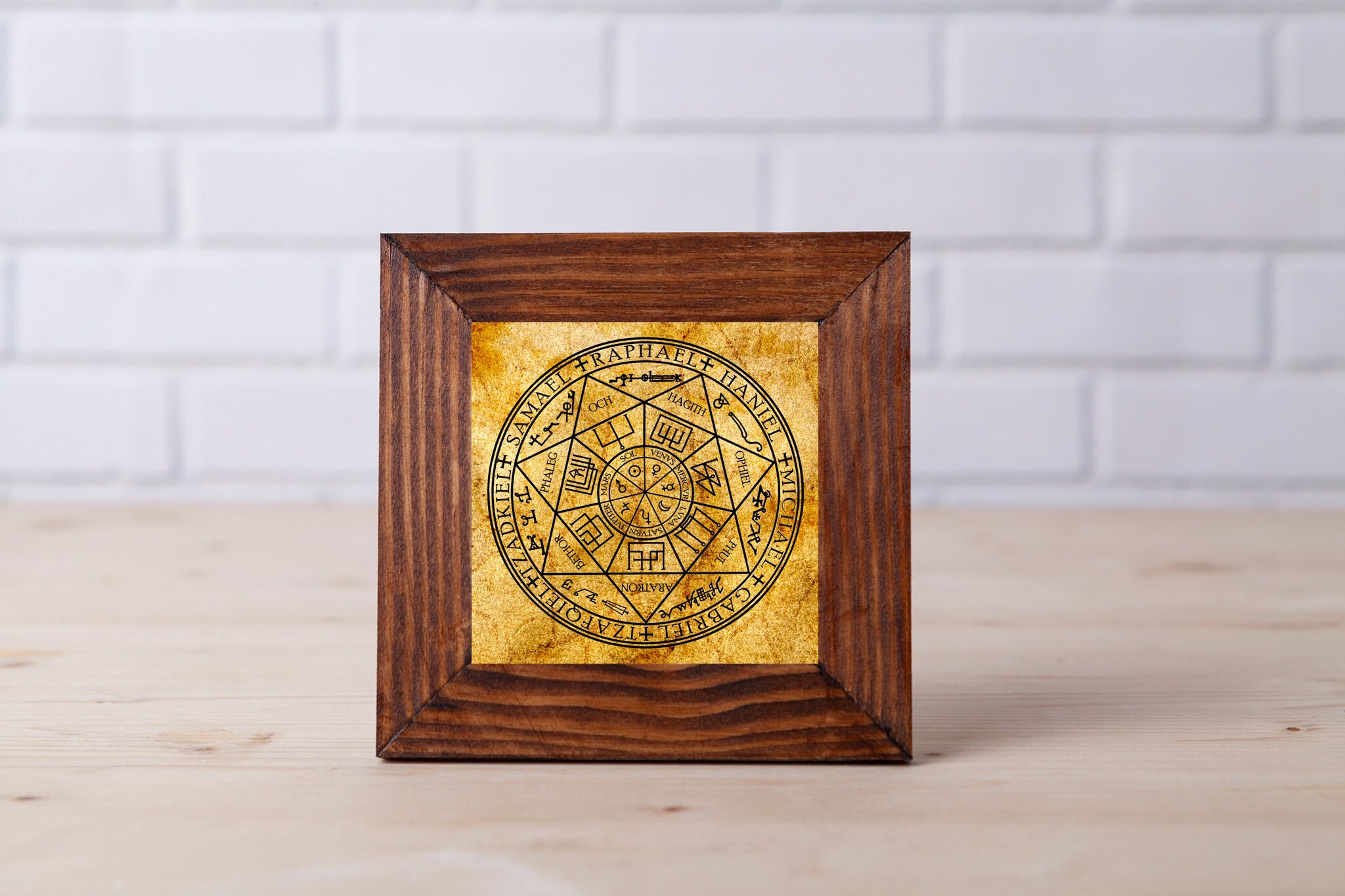 Seal of the Seven Archangels Ancient Hebrew Talisman Mini Canvas 4"x4 ...
