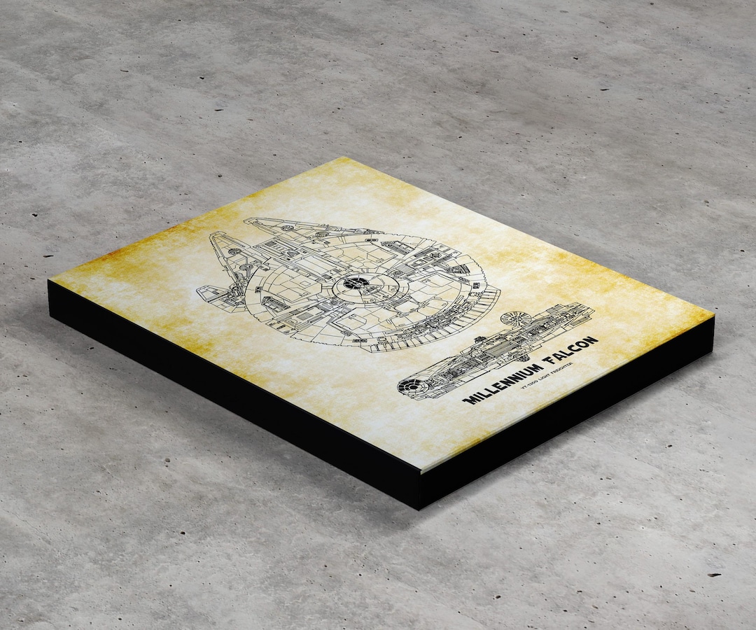 Millennium Falcon Patent Blueprint Star Wars Return of the Jedi, Rogue ...