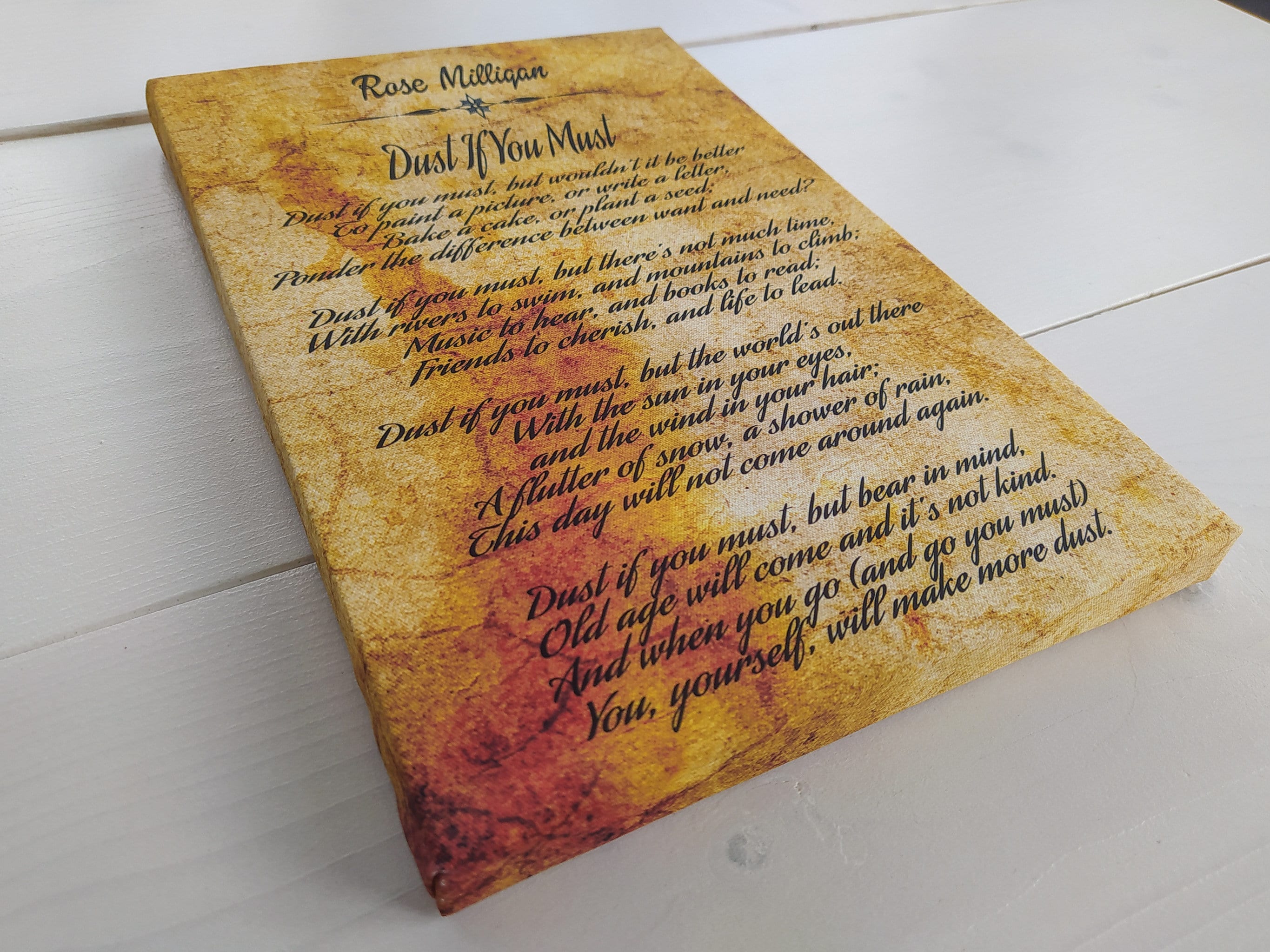Dust If You Must by Rose Milligan Poem Gallery Wrapped Print - Etsy