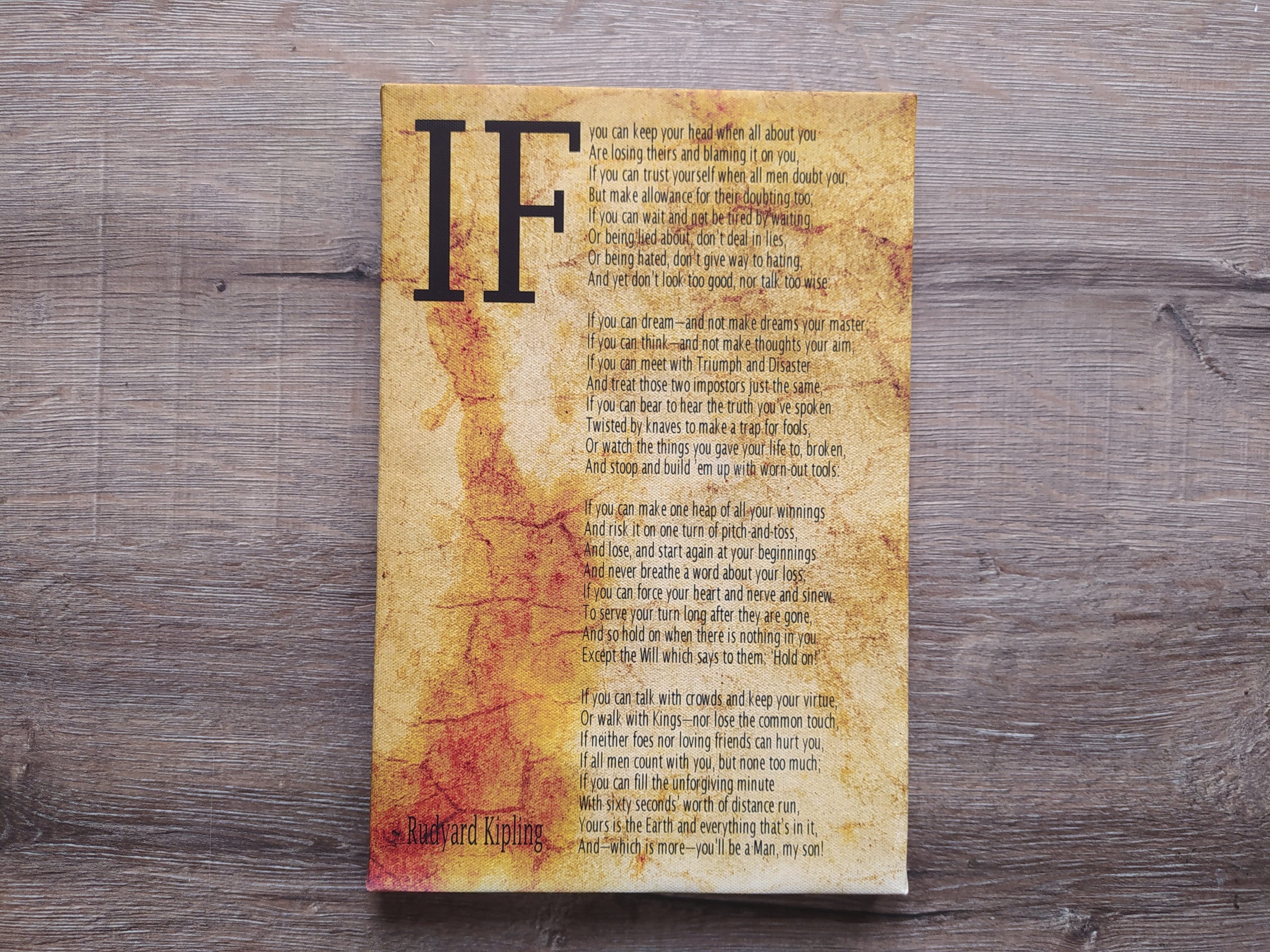 IF Poem Art Print IF Poem by Rudyard Kipling Wall Art If You - Etsy UK