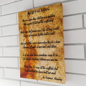 Scaffolding Poem by Seamus Heaney Poem, Gallery Wrapped Canvas - Etsy