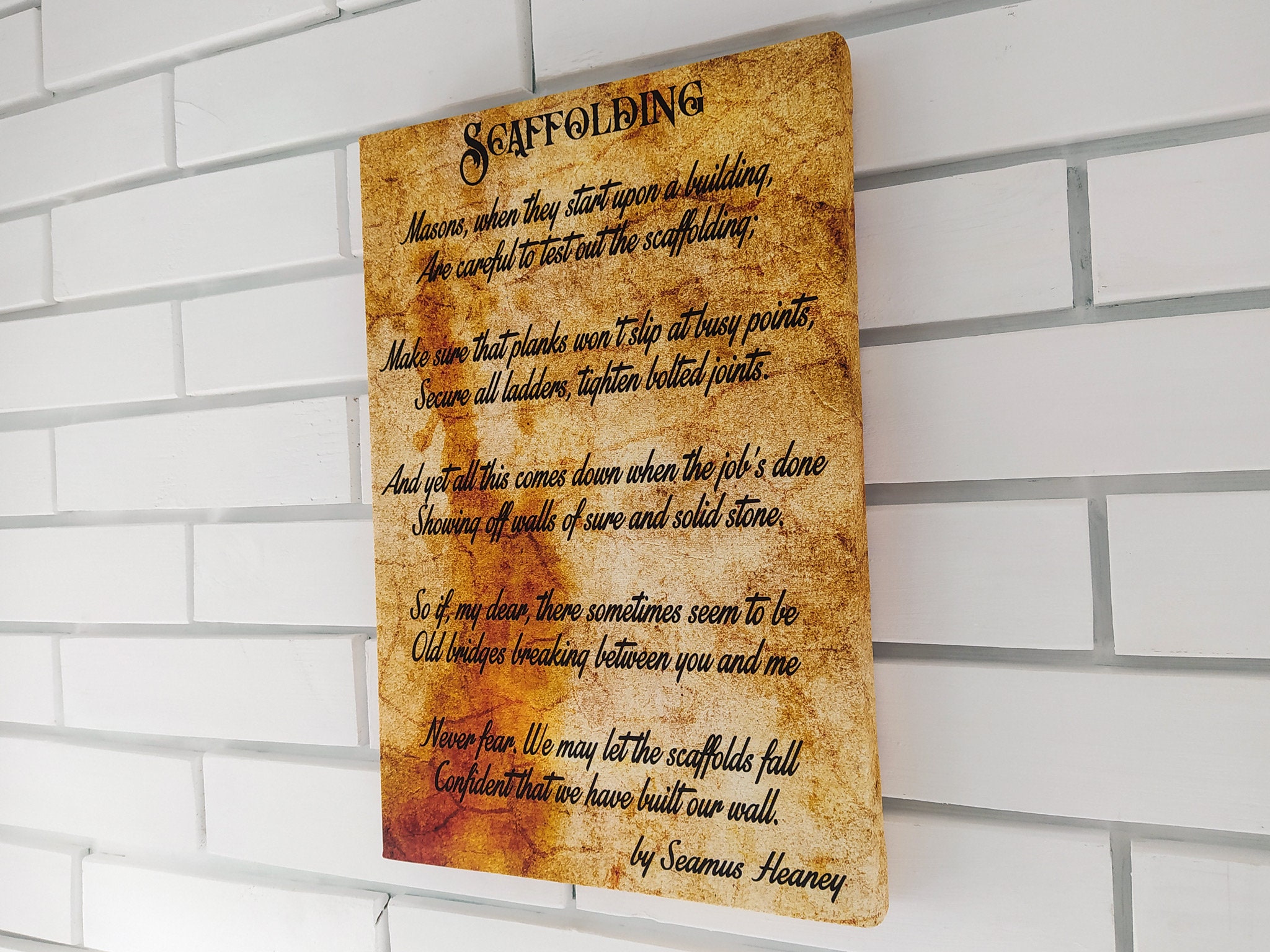 Scaffolding Poem by Seamus Heaney Poem Gallery Wrapped Canvas - Etsy UK