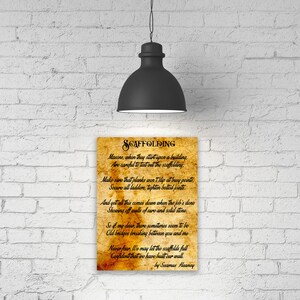 Scaffolding Poem by Seamus Heaney Poem, Gallery Wrapped Canvas Size: 7. ...