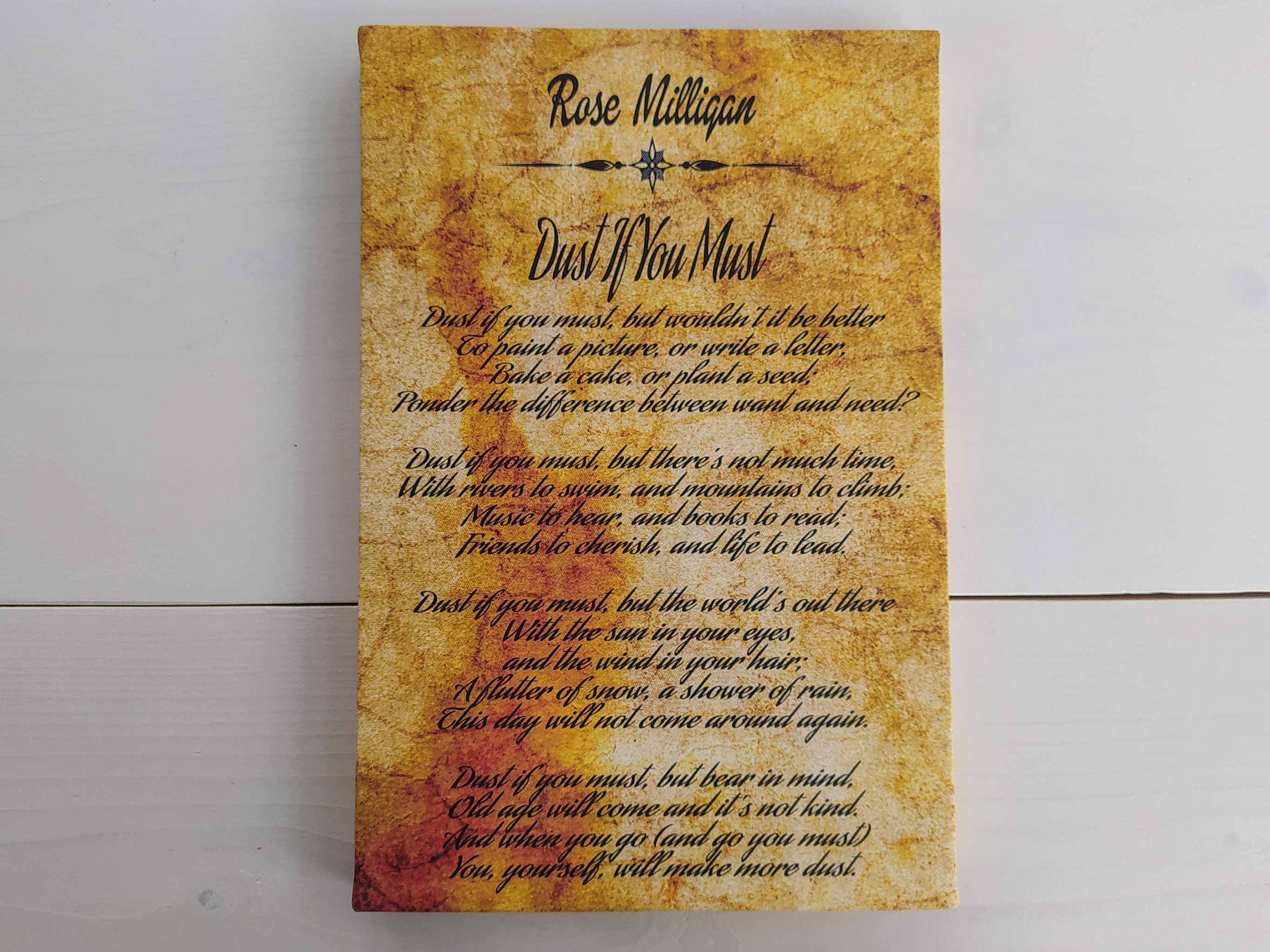 Dust If You Must by Rose Milligan Poem Gallery Wrapped Print - Etsy