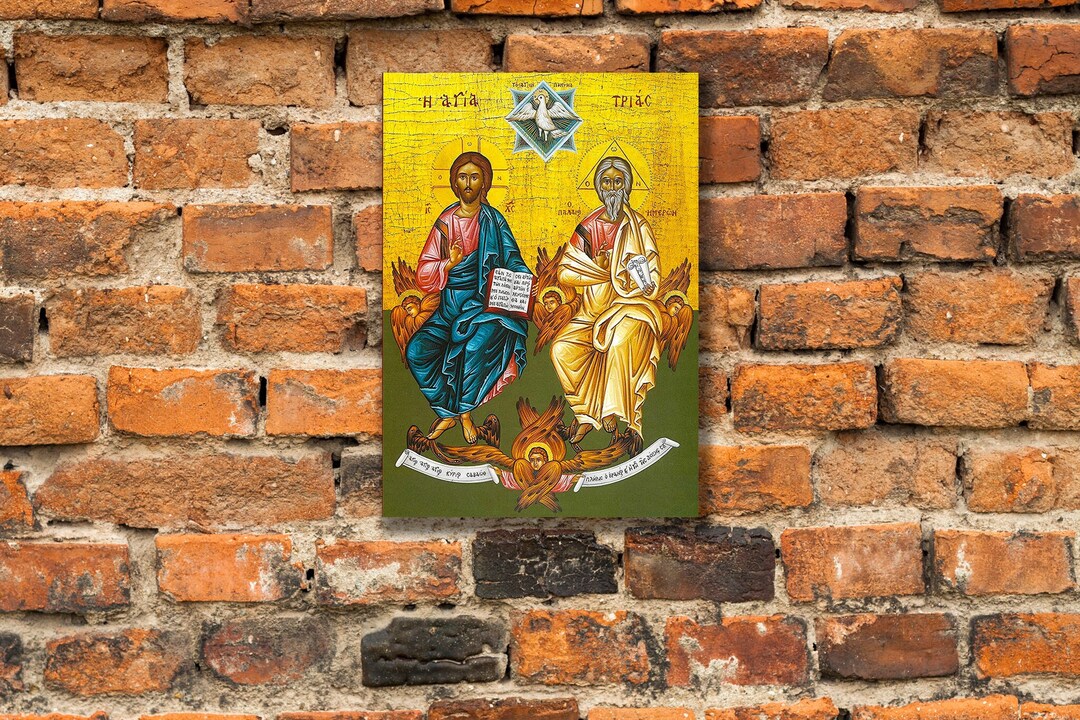 HOLY TRINITY ICON, Greek Orthodox Gallery Wrapped Print on Canvas - Etsy