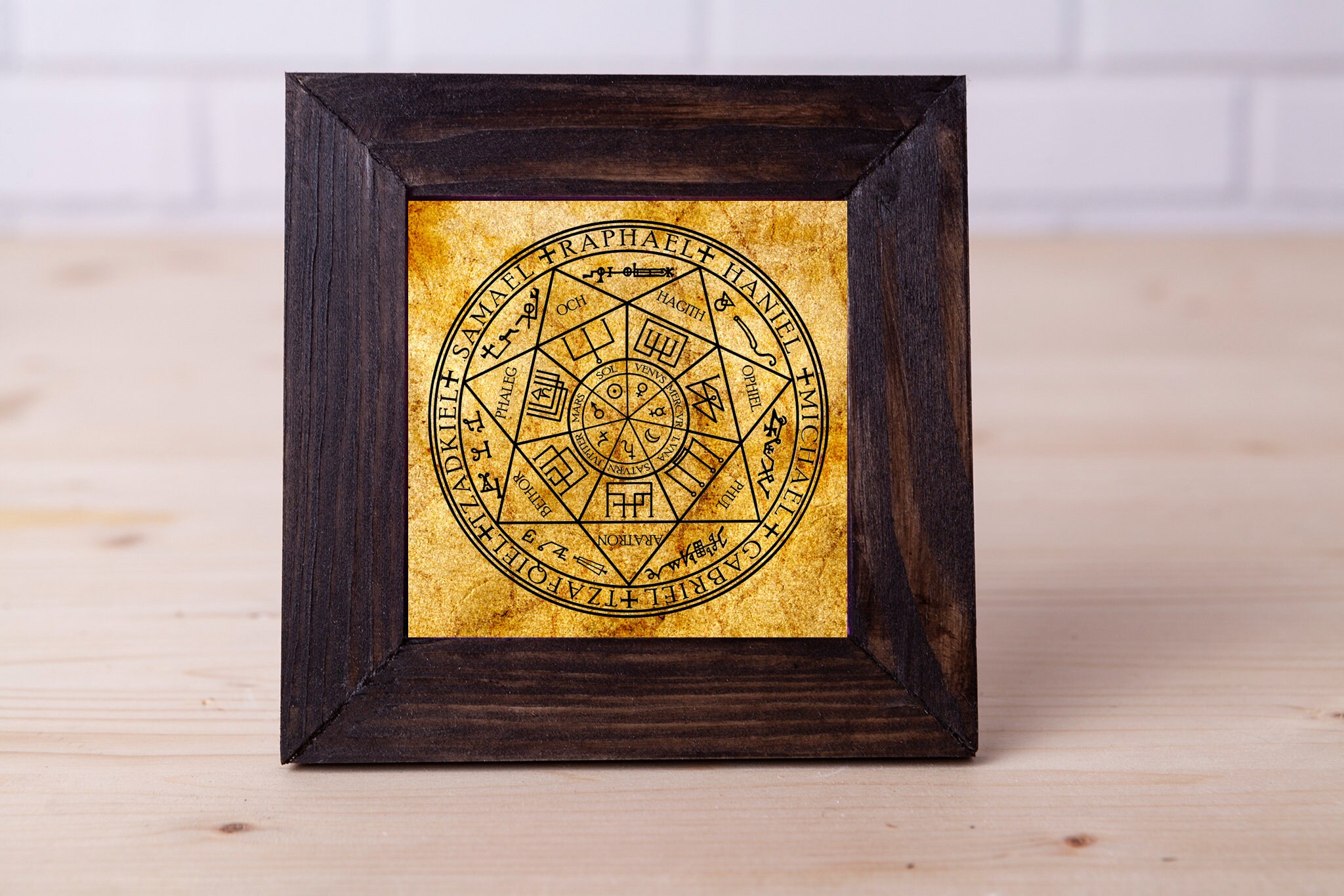 Seal of the Seven Archangels Ancient Hebrew Talisman Mini Canvas 4"x4 ...