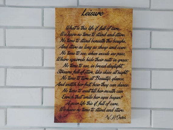 Leisure Poem Print W. H. Davies Poem Gallery Wrapped Canvas - Etsy