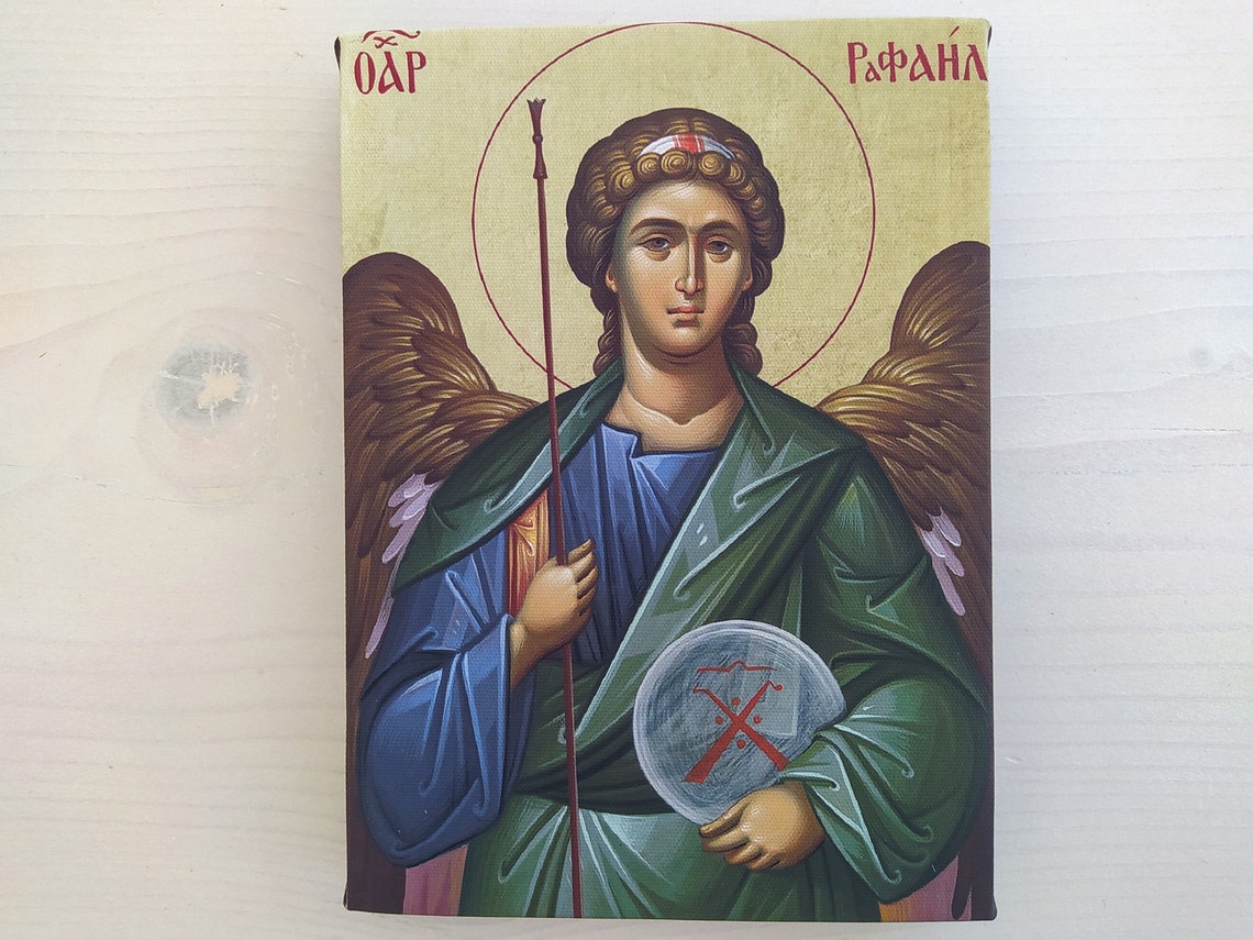 Archangel Raphael Greek Orthodox Icon Angel Raphael Gallery - Etsy