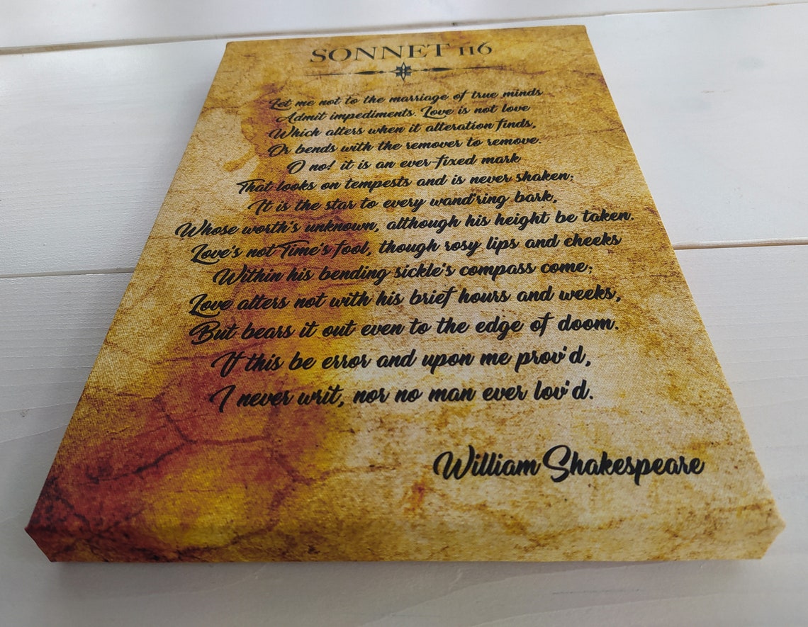 Sonnet 116 by William Shakespeare Poetry Love Poem Love Poetry | Etsy