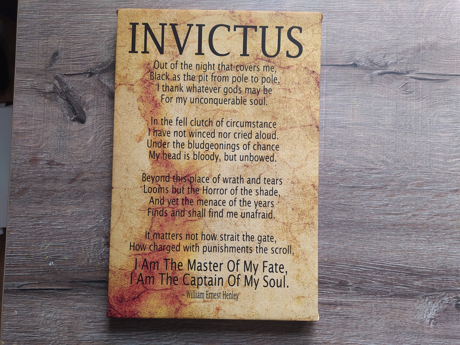 Invictus Poem by William Ernest Henley Captain of My Soul - Etsy