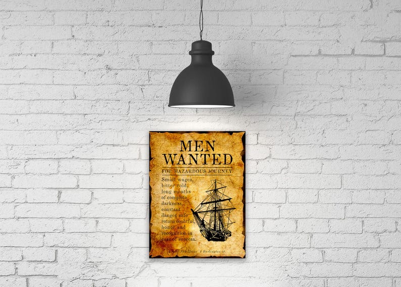 Ernest Shackleton Men Wanted Poster Antarctica Expedition Poster Wall ...