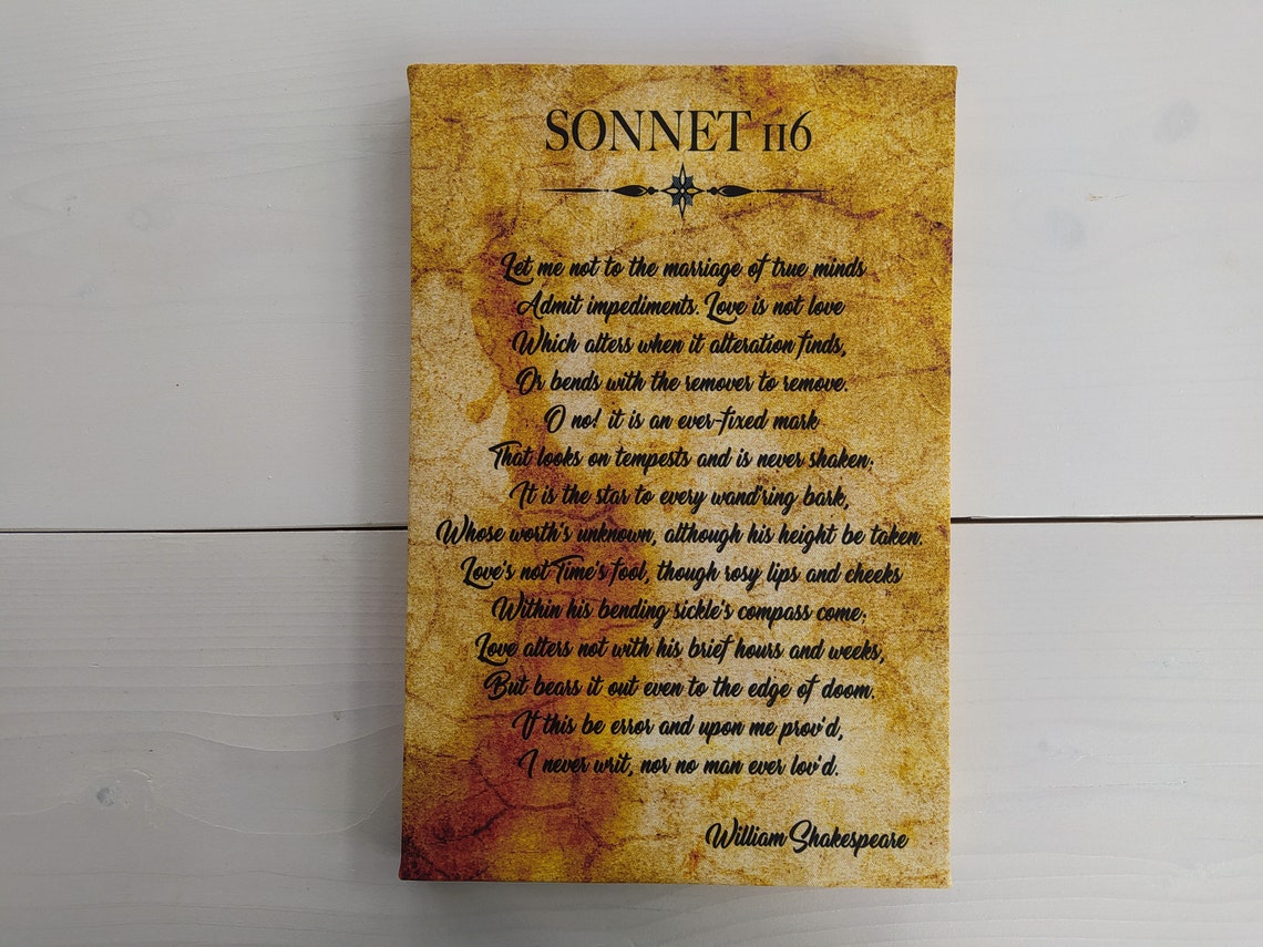 Sonnet 116 by William Shakespeare Poetry Love Poem Love Poetry | Etsy