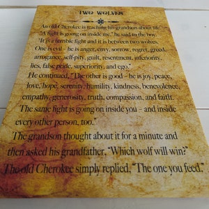 Two Wolves Story Cherokee Story Wise Native American Quote, Gallery ...
