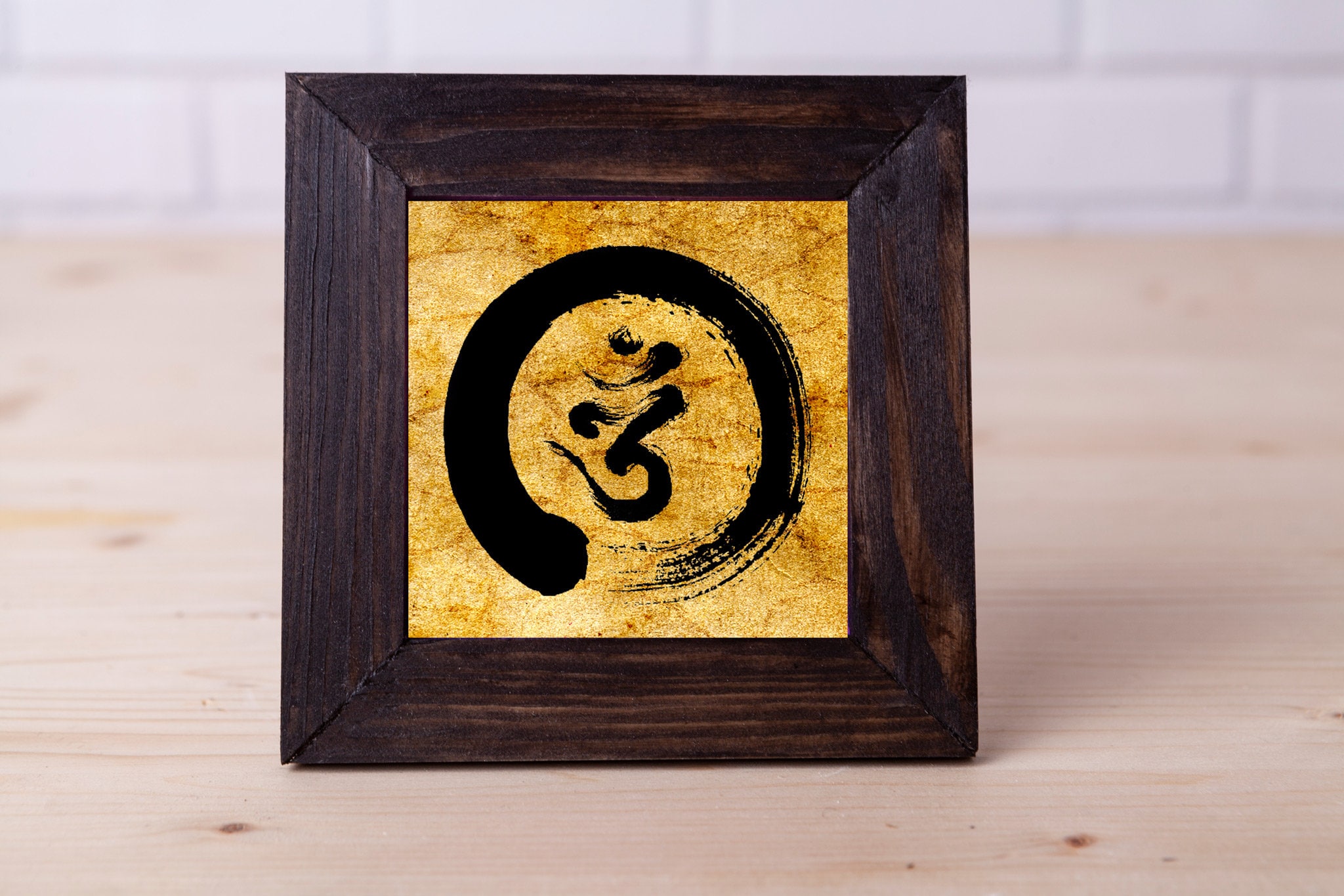 Zen-Kreis Enso Symbol Mini Leinwand 4 "x 4" (10 cm x 10 cm) Meditation ...