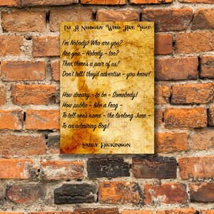 Nobody Who Are You Emily Dickinson Canvas Print - Etsy