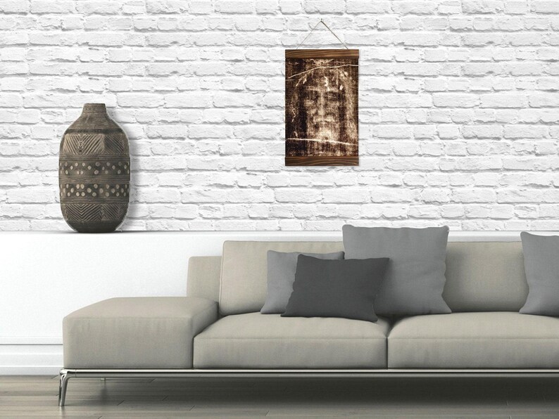 Shroud of Turin Face of Jesus the Holy Linen Wood Framed Canvas Print ...