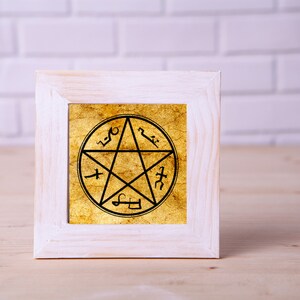 Key of Solomon Devil's Trap Demon Symbol Mini Canvas 4"x4" (10cm X 10cm ...