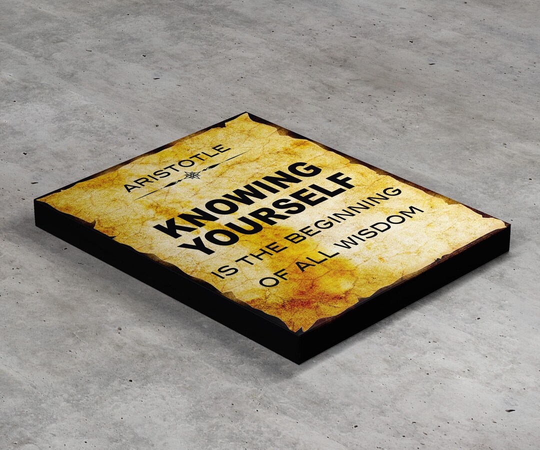 Aristotle Know Yourself Self Awareness Quote Wall Art, Gallery Wrapped ...
