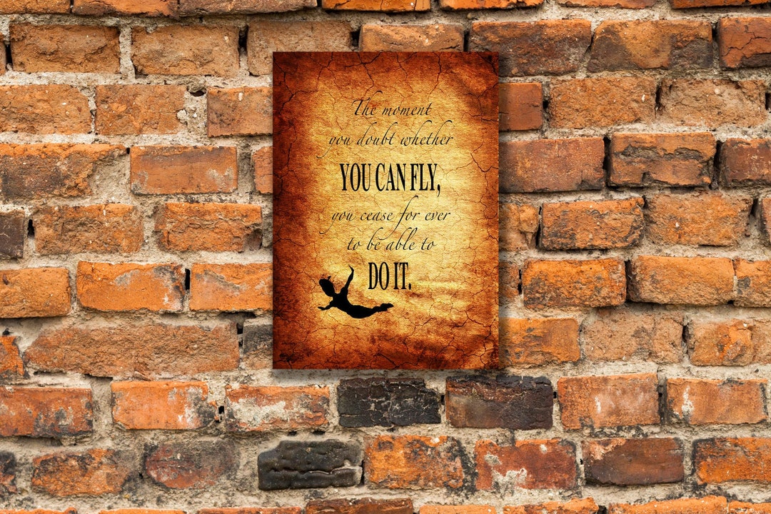 Peter Pan Quote "the Moment You Doubt Whether YOU CA Fly..." Peter Pan ...