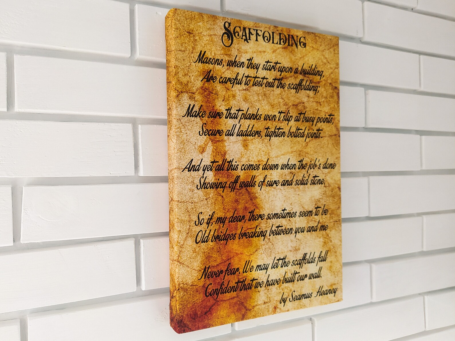 Scaffolding Poem by Seamus Heaney Poem Gallery Wrapped Canvas - Etsy