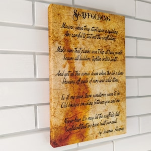 Scaffolding Poem by Seamus Heaney Poem, Gallery Wrapped Canvas - Etsy