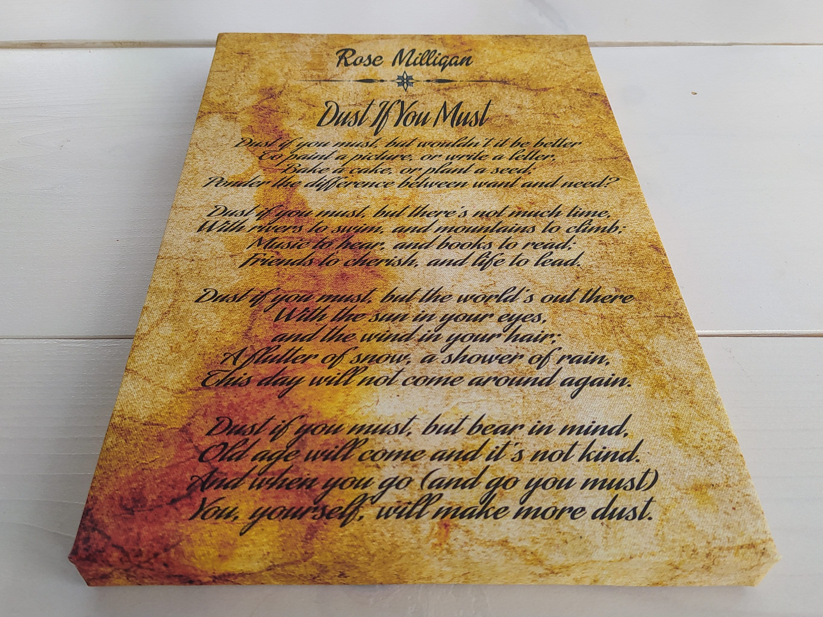 Dust If You Must by Rose Milligan Poem Gallery Wrapped Print - Etsy