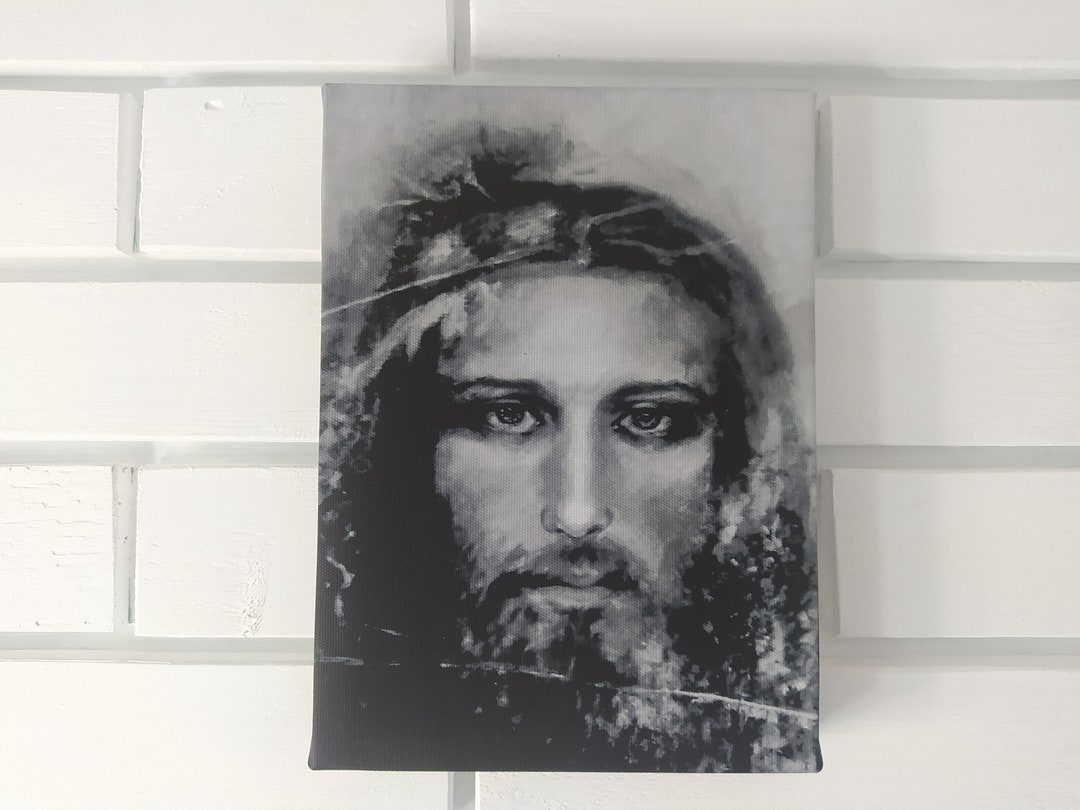 The Shroud of Turin Based Jesus Christ Face Canvas Print, Gallery ...