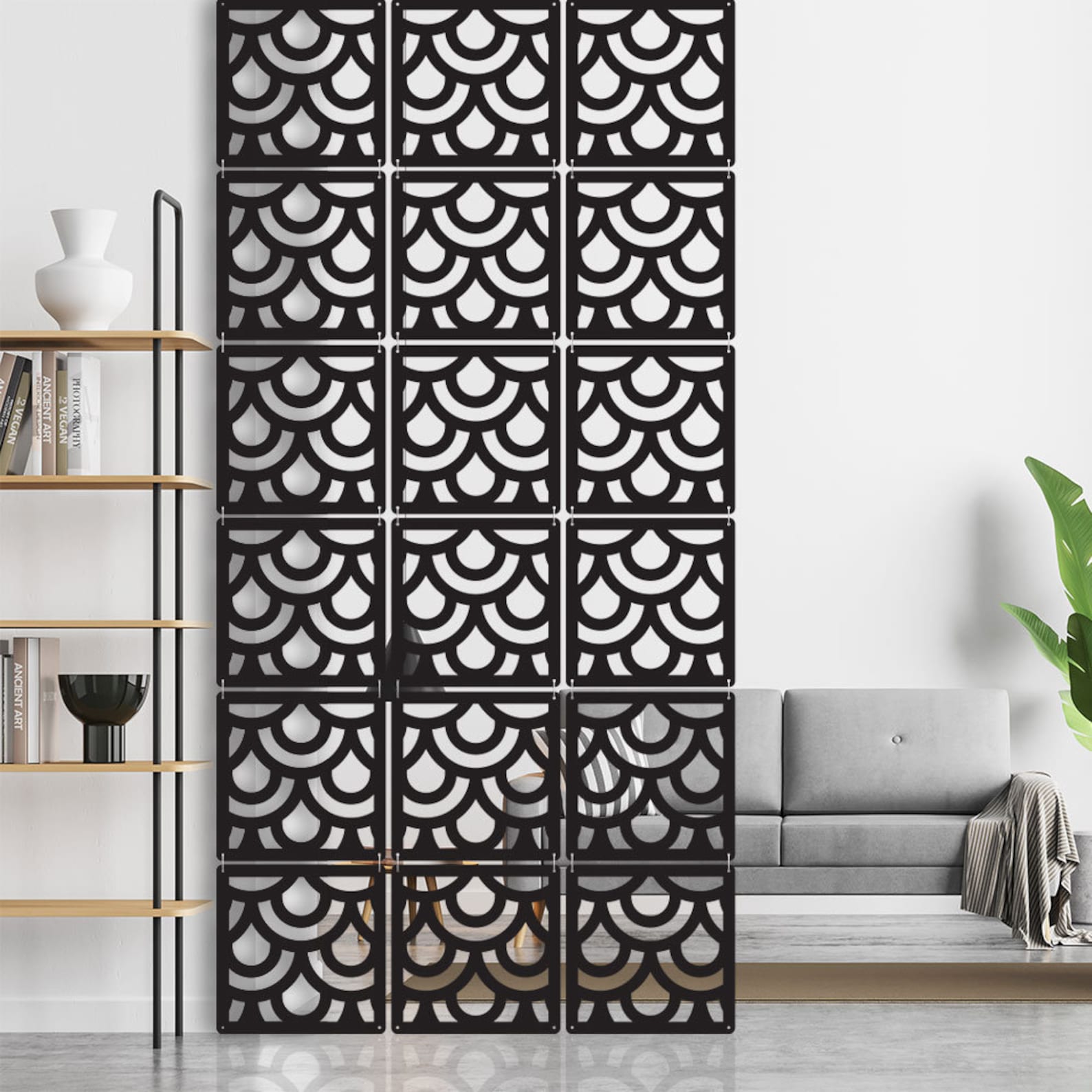 Waves Hanging Room Divider Panels - Interior Living Room Decor - White ...