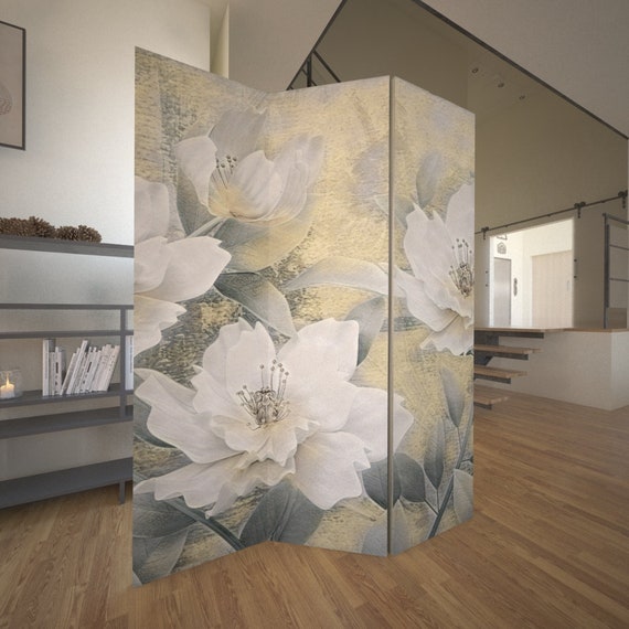 Vintage Flower Room Divider Folding Screen Room Divider 3 - Etsy