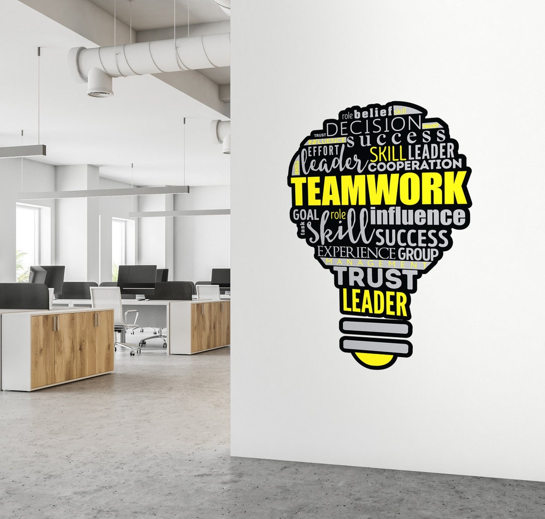 Office Wall Decal - Wall Sticker Teamwork - Inspire Quote Wall Sticker ...