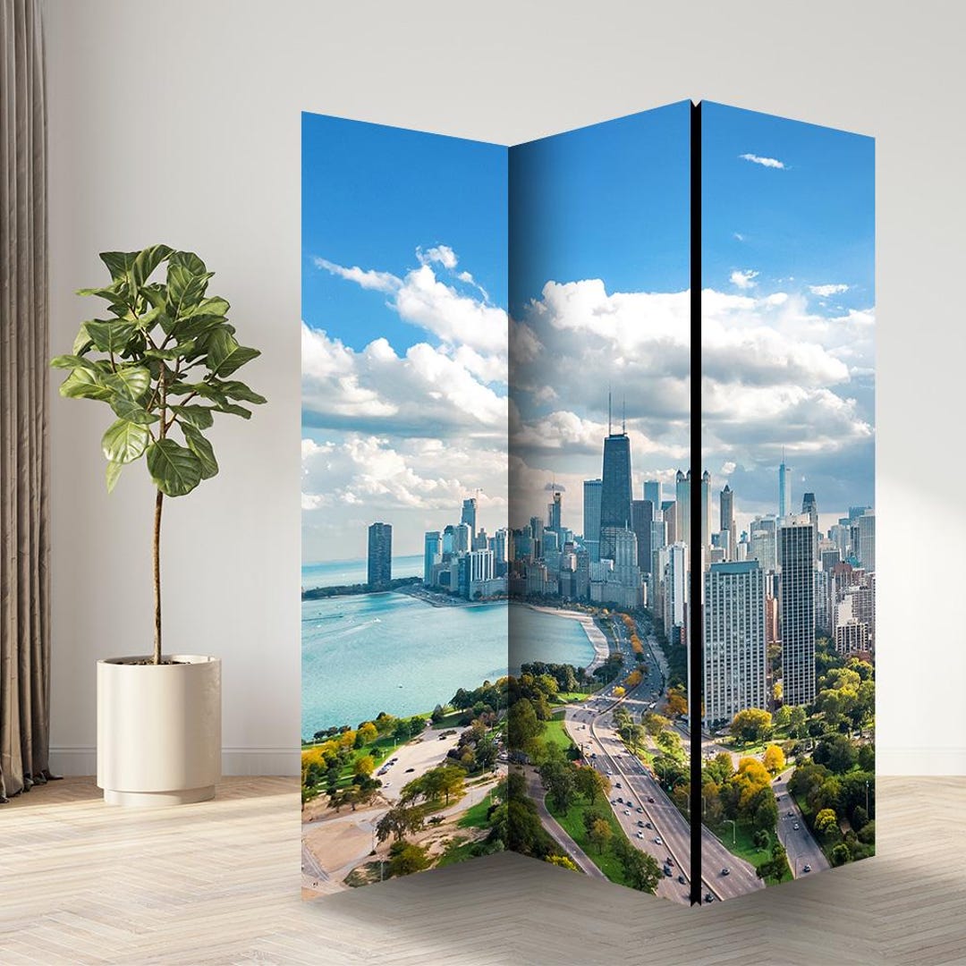 Bay in the City Room Divider, Folding Screen, Room Divider - 3 and 5 ...
