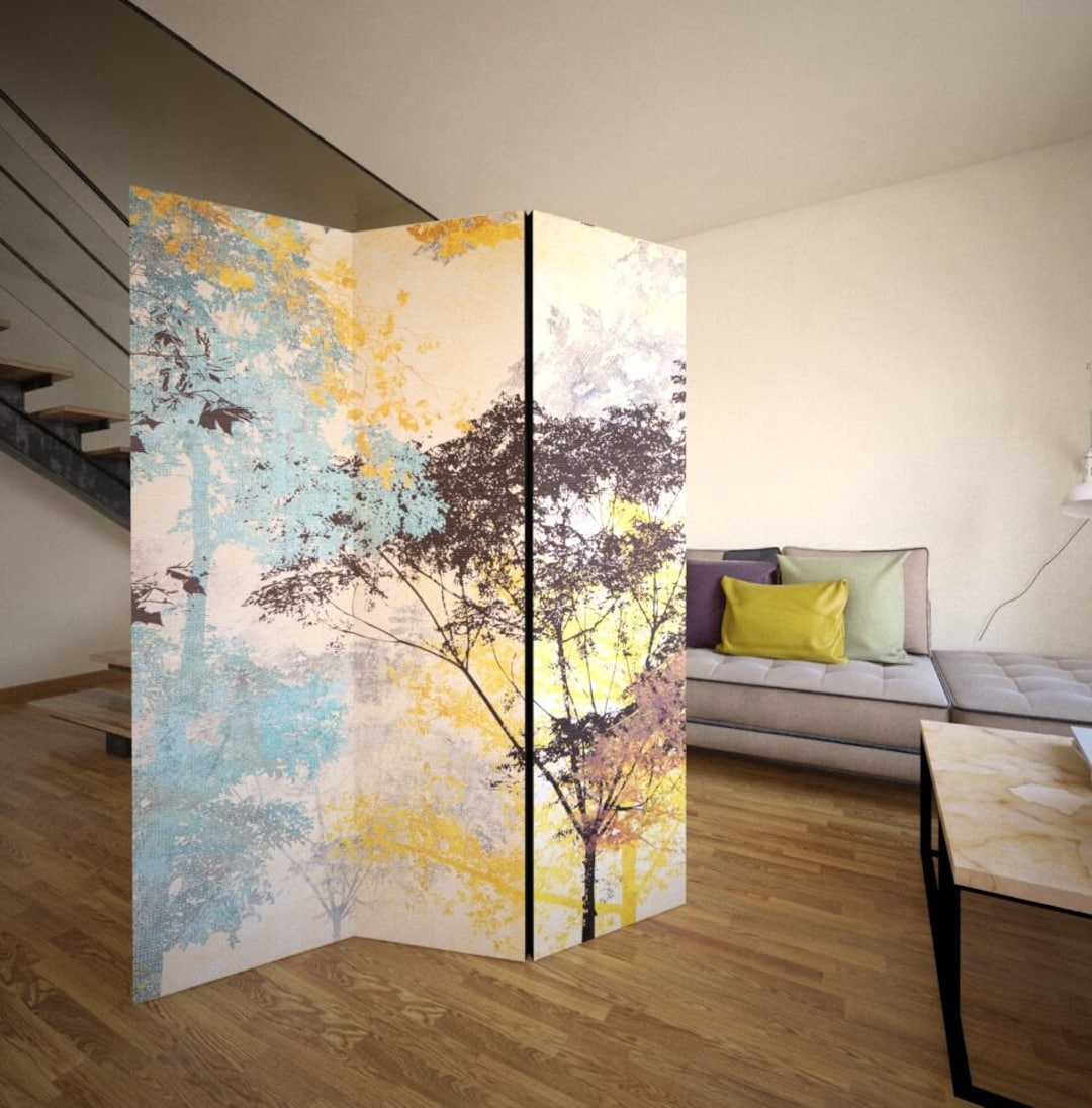 Colorful Forest Room Divider, Folding Screen, Room Divider - 3 and 5 ...