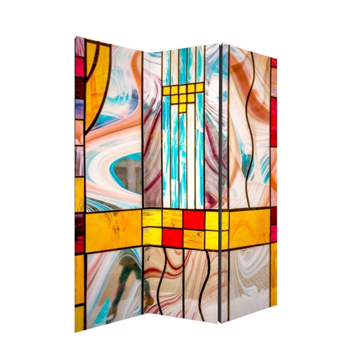 Colorful Mosaic Room Divider Folding Screen Room Divider 3 - Etsy