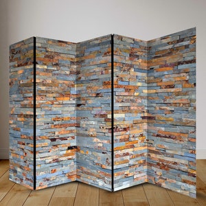 Vintage Brick Mosaic Room Divider, Folding Screen, Room Divider - 3 and ...
