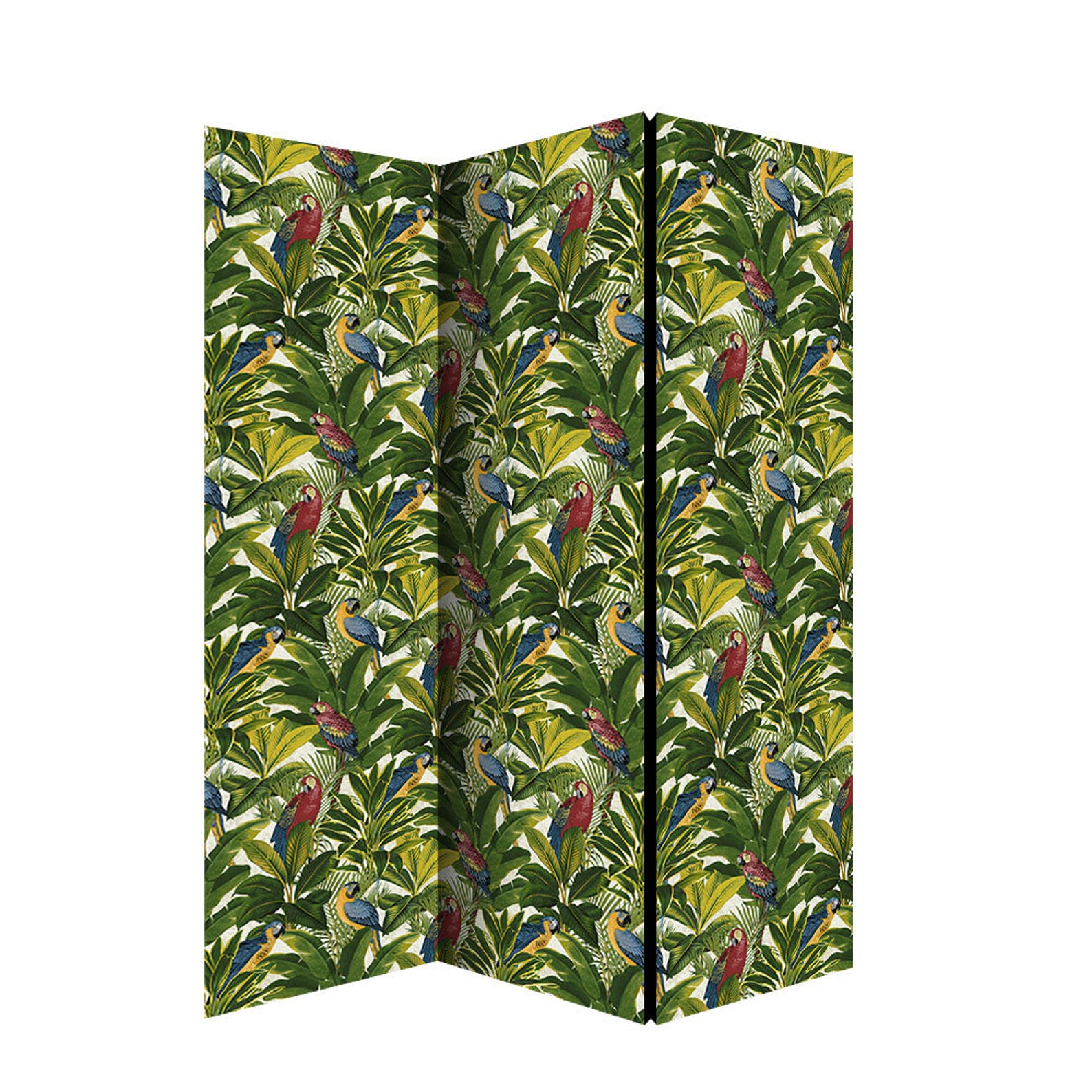 Tropic Parrots Room Divider, Folding Screen, Room Divider - 3 and 5 ...