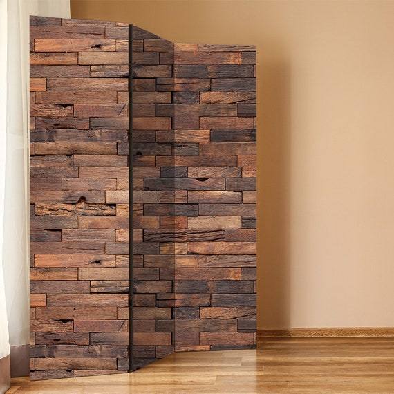 Wood Plank Room Divider ThruEasi Room Divider Utah 3 Pane Oak