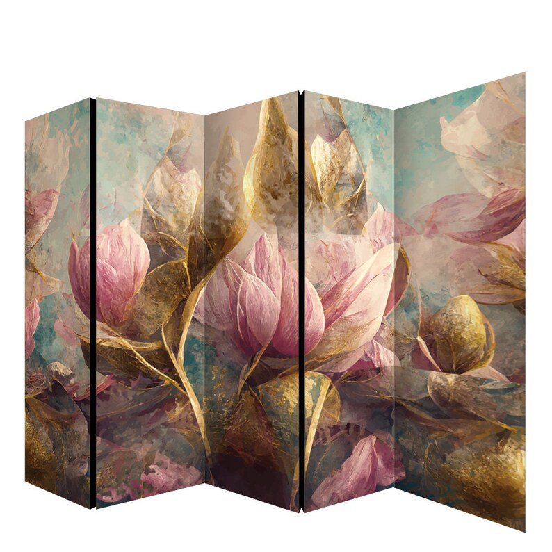 Tulip Pink Flowers Abstract Room Divider Minimalistic Style - Etsy
