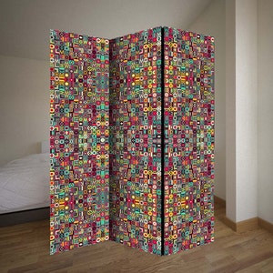 Colorful Motiv Room Divider, Folding Screen, Room Divider - 3 and 5 ...