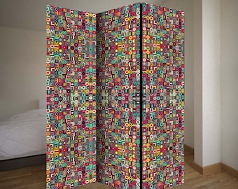 Abstract Mosaic Room Divider, Folding Screen, Room Divider 3 and 5 ...