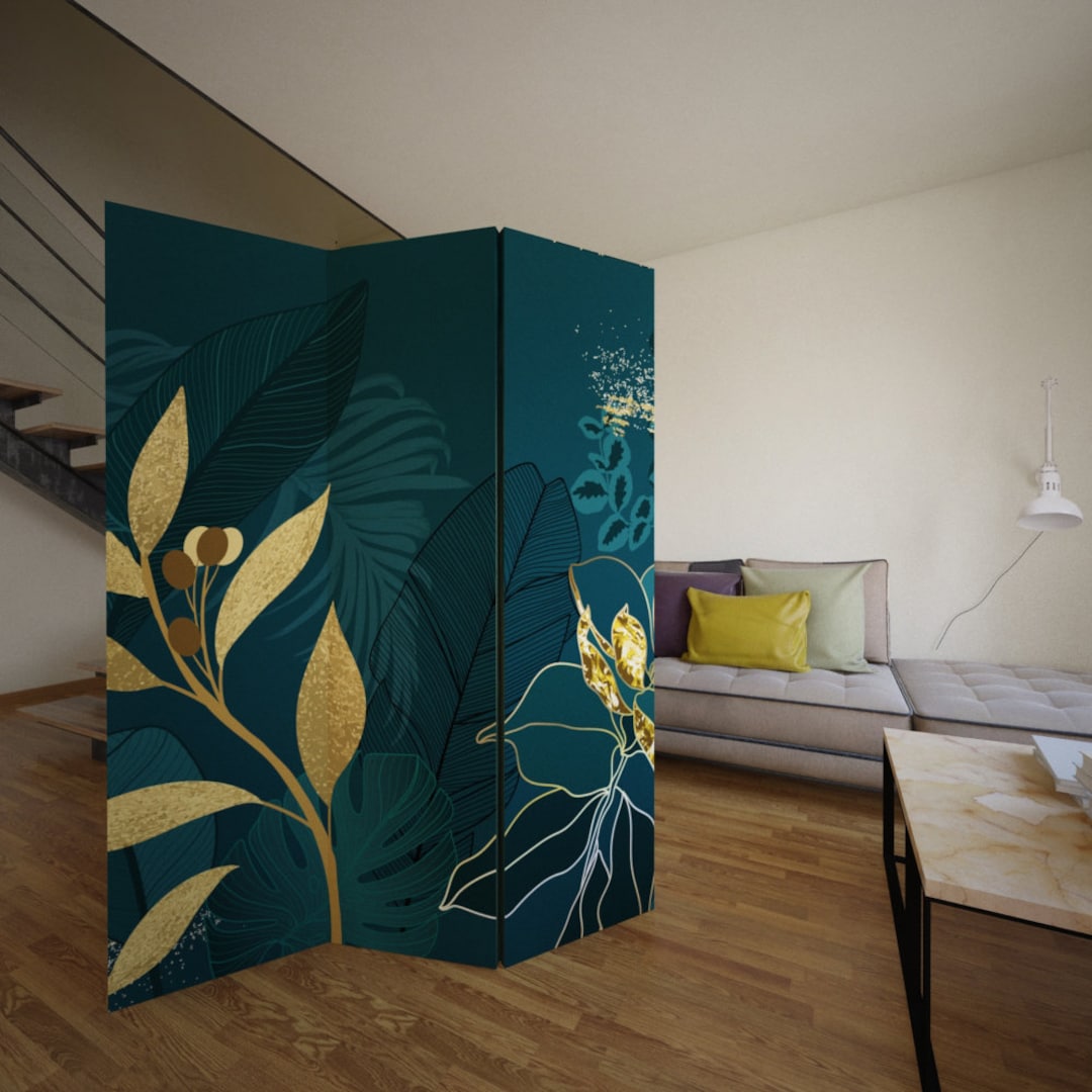 Gold Tropical Room Divider, Folding Screen, Room Divider - 3 and 5 ...
