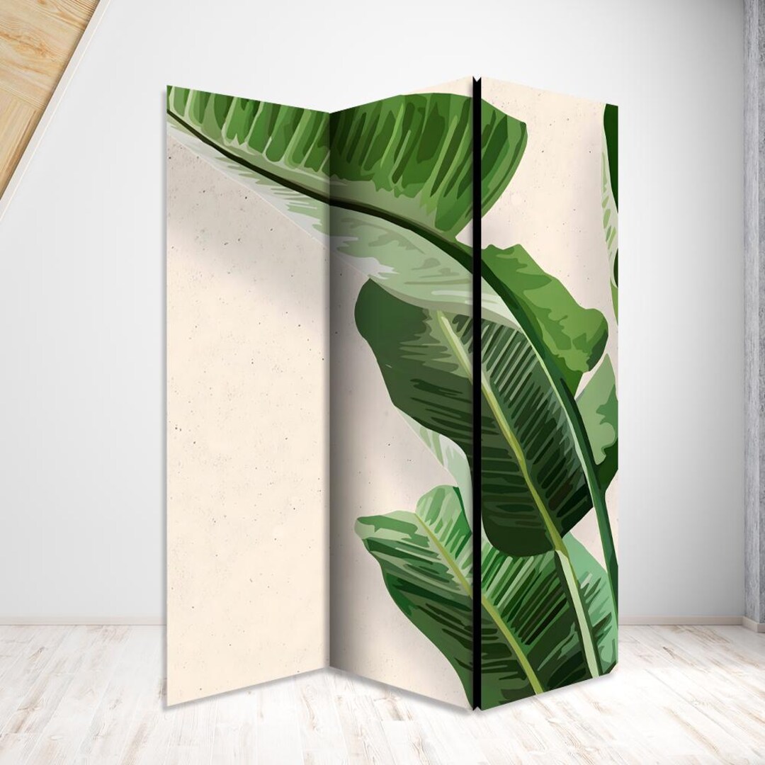Tropical Leaves Room Divider, Folding Screen, Room Divider - 3 and 5 ...