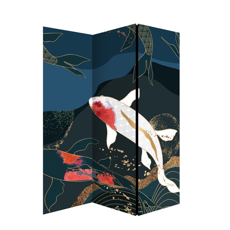 Koi Abstract Room Divider Folding Screen Room Divider 3 - Etsy