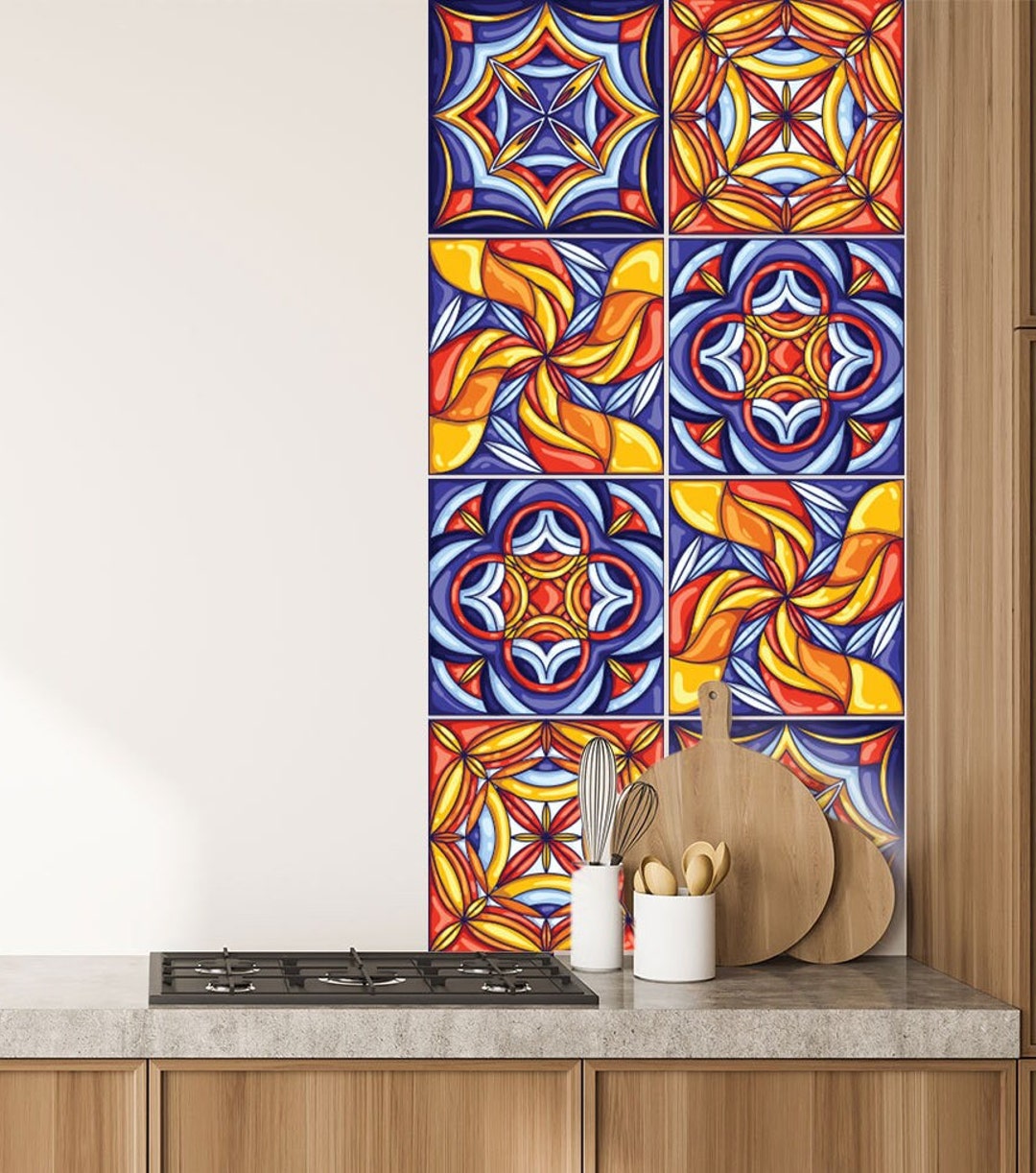 Portuguese Traditional Tile Stickers, 16 Stickers in Set, Wall and ...