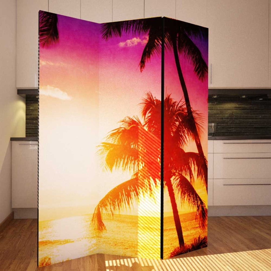 Sunny Palms Room Divider, Folding Screen, Room Divider - 3 and 5 Panels ...