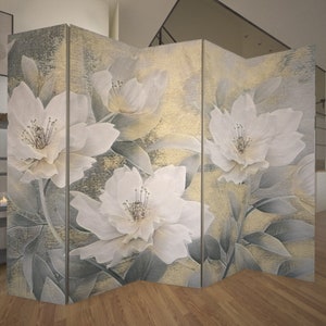 Vintage Flower Room Divider, Folding Screen, Room Divider - 3 and 5 ...