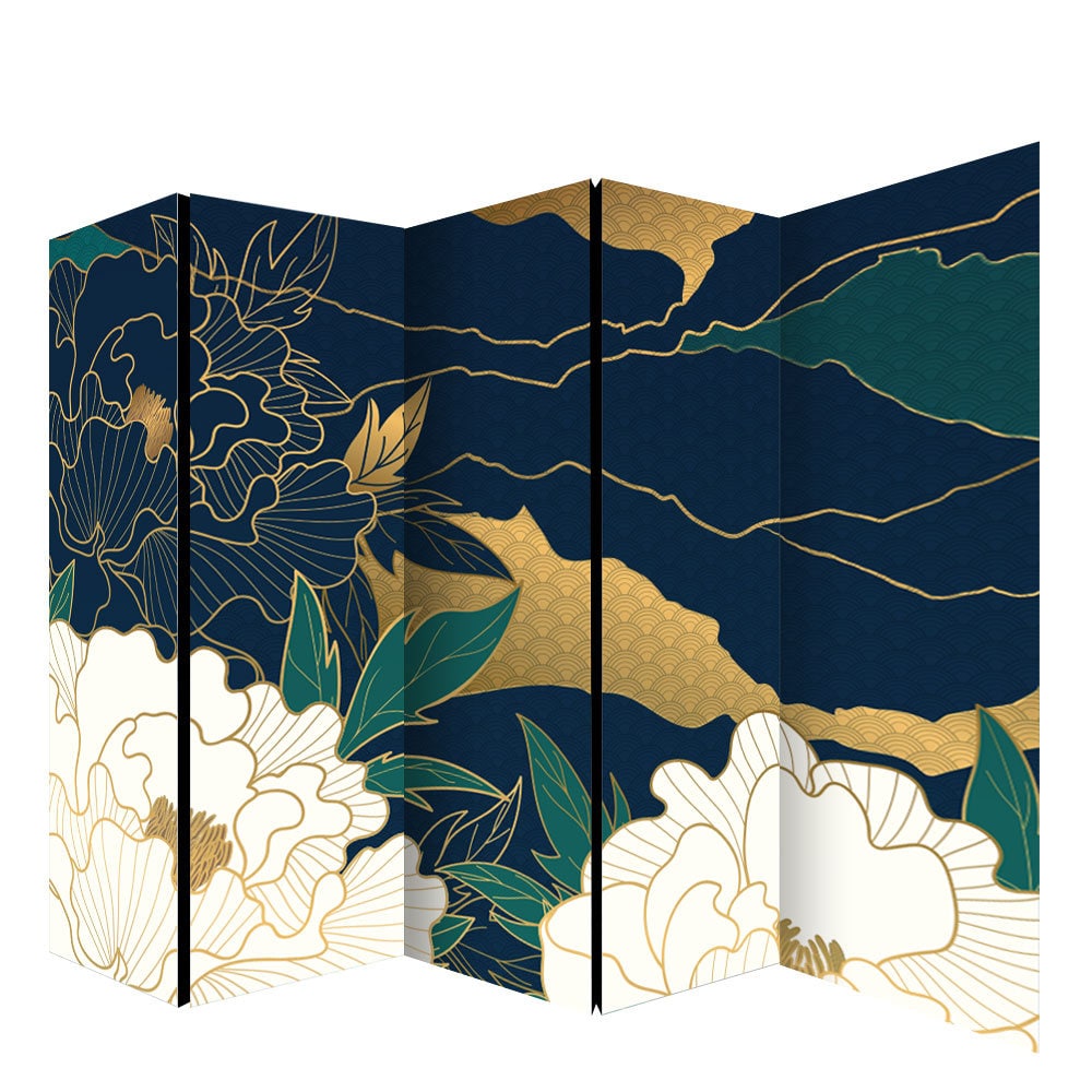 Gold Modern Flower Room Divider Folding Screen Room Divider - Etsy