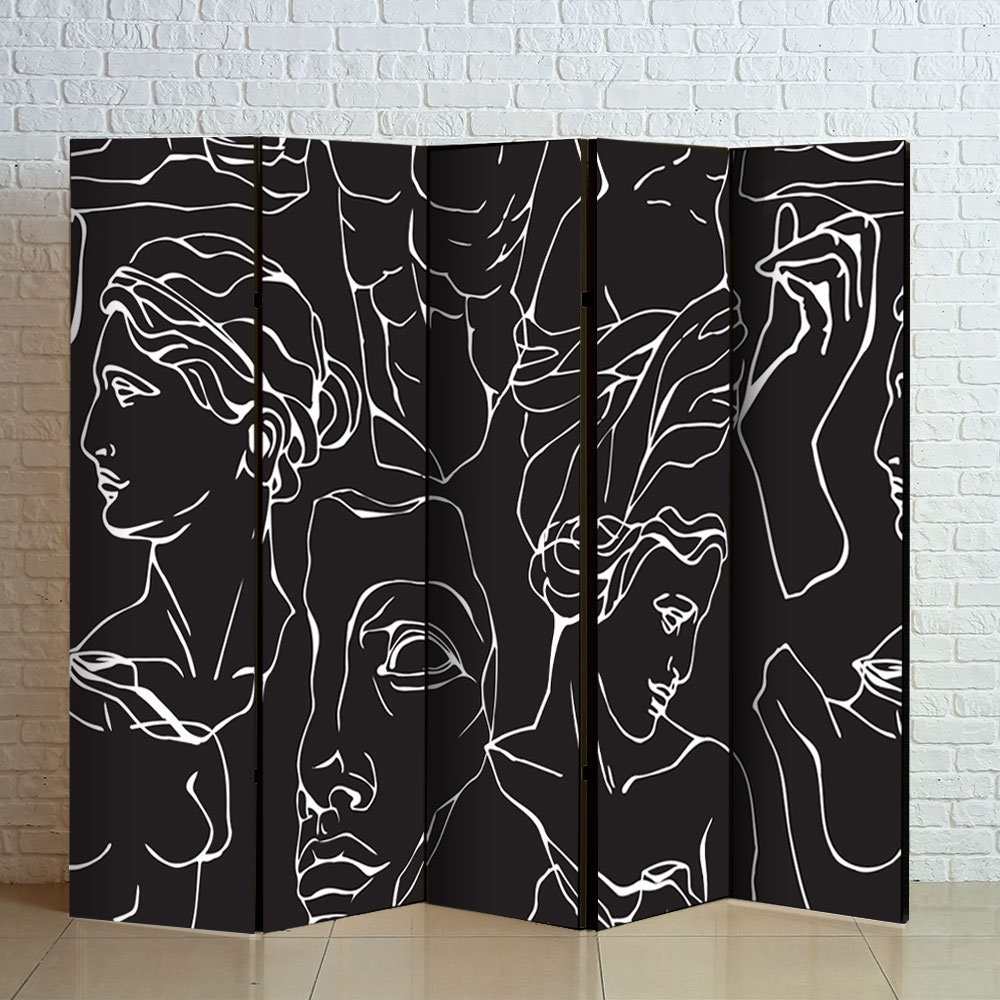 White Sculpture Room Divider Decorative Folding Screen Room - Etsy