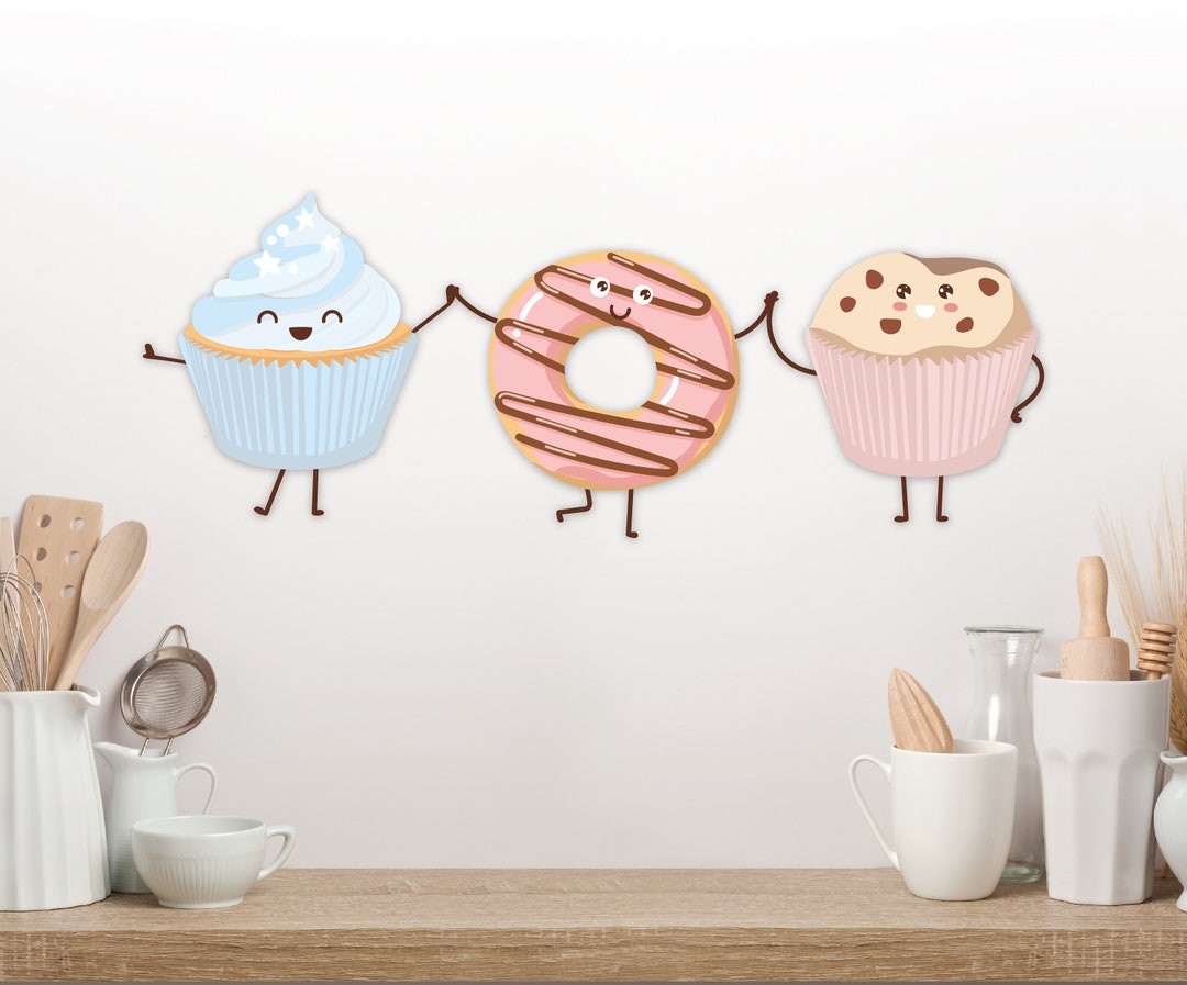 Sweet Cakes and Donat Sticker - Kitchen Wall Decal- Desserts Wall ...