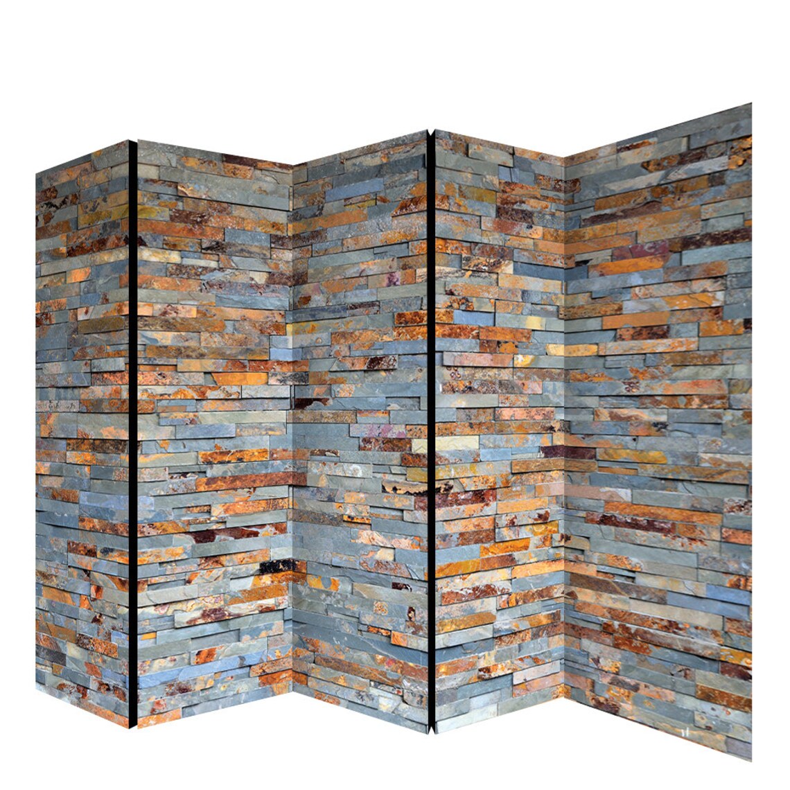 Vintage Brick Mosaic Room Divider, Folding Screen, Room Divider - 3 and ...