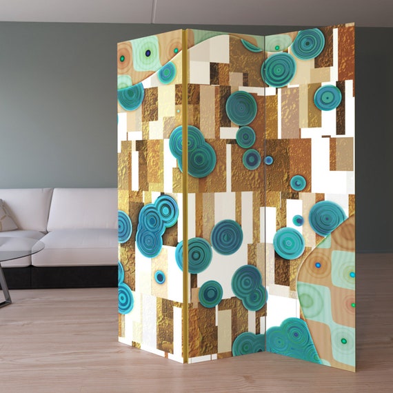Abstract Blue Circle Room Divider Folding Screen Room - Etsy